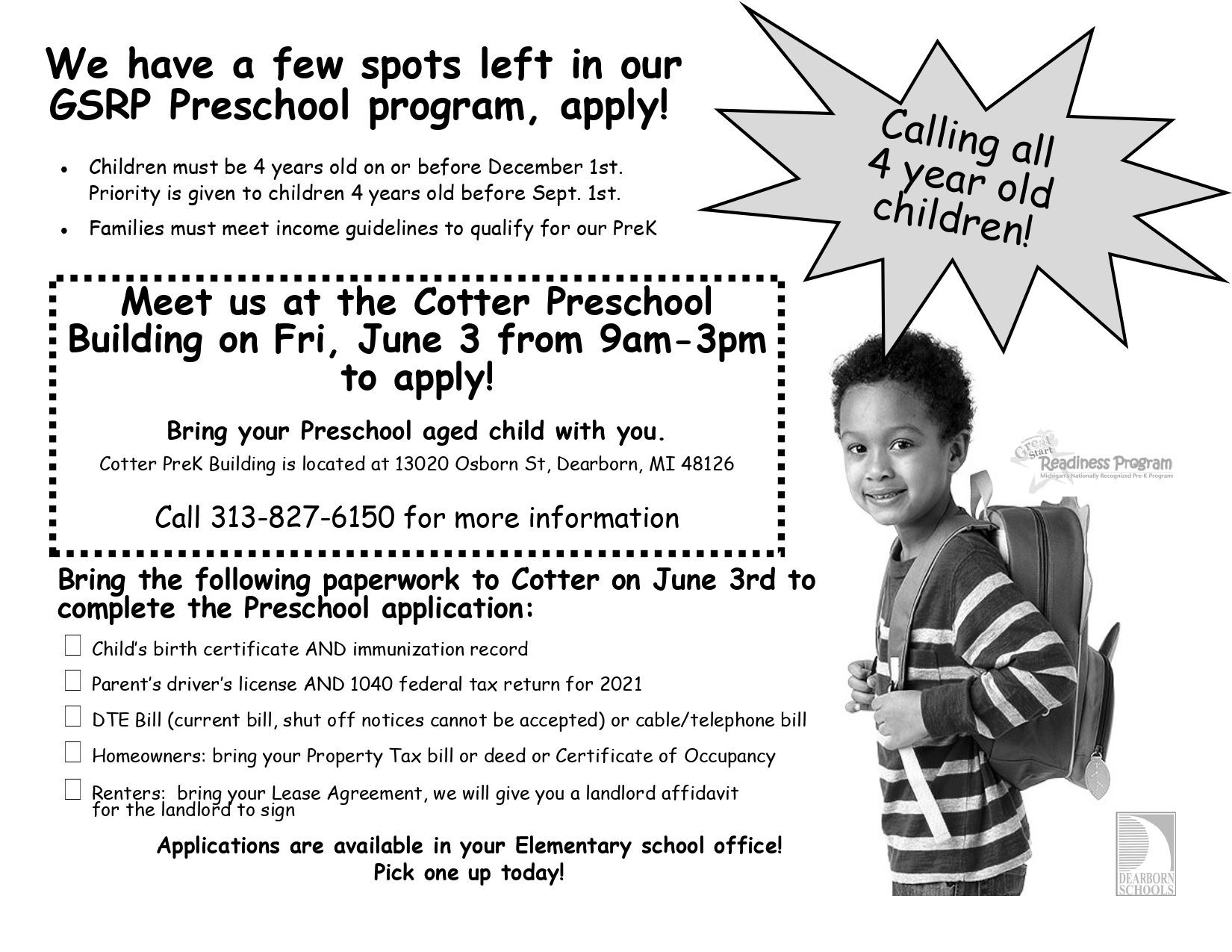 Special enrollment day for free GSRP preschool program set for June 3 ...